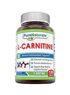 Pure Naturals L-Carnitine Dietary Supplement 1000 mg - 120 Tablets ...