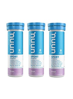 Nuun Pack Of 3 Electrolyte Enhanced Hydration Tablet - Grape - 10 ...