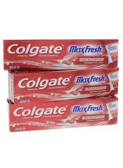 Colgate Pack Of 3 Max Fresh Cooling Crystals Spicy Anticavity Fluoride ...