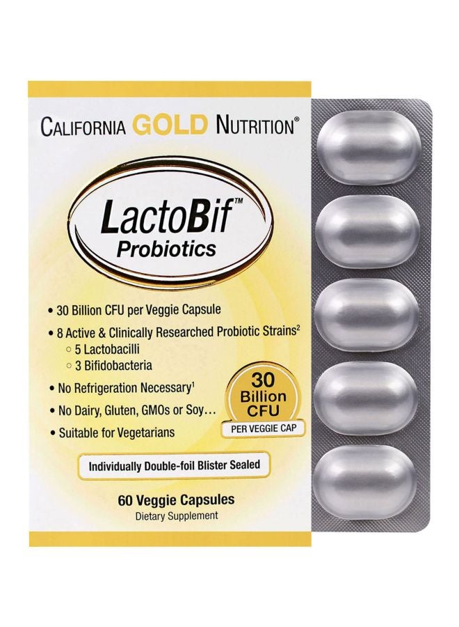 California Gold Nutrition Lactobif Probiotics 30 Billion CFU Diatery ...