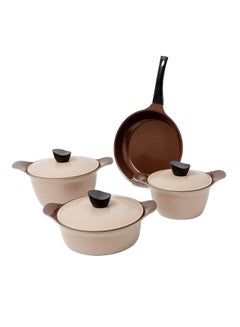 TORNADO 7-Piece Korean Granite Cookware Set Dark Beige/Brown UAE ...