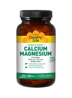 Country Life Calcium-Magnesium Complex Dietary Supplement - 180 Tablets ...