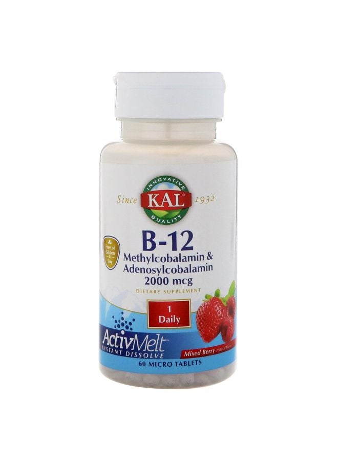 KAL B-12 Methylcobalamin And Adenosylcobalamin Dietary Supplement 2000 ...
