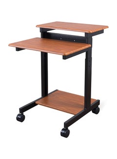 Stand Up Desk Store Ergonomic Standing Desk With Shelves Black/Teak Top ...