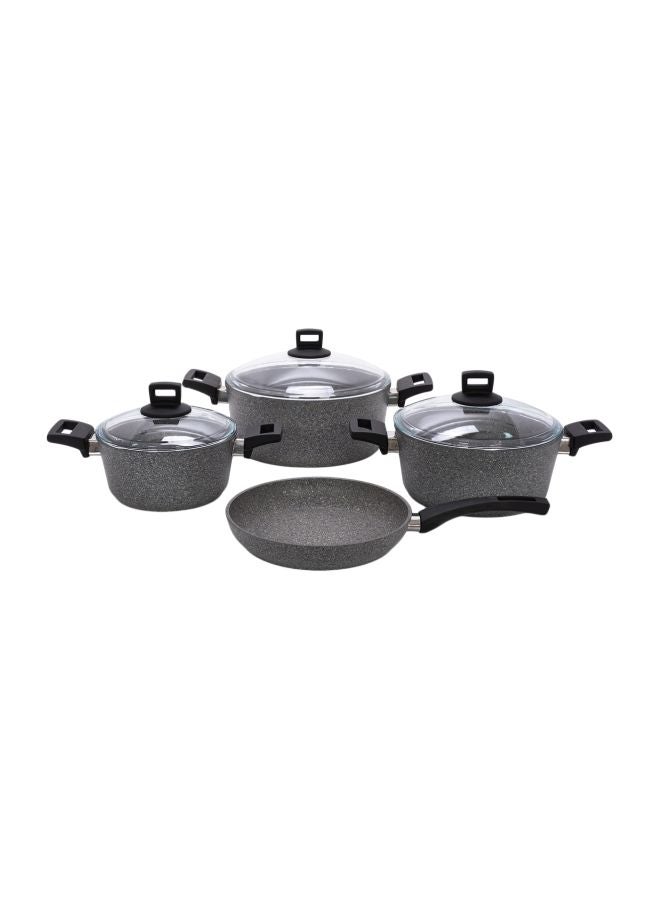 Grandi 8-Piece Non-Stick Cookware Set Aluminum Pots And Pans Non-Stick ...