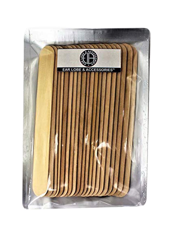 Ear Lobe & Accessories 15 Piece Wooden Disposable Wax Spatulas Brown ...