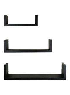 Greenco 3-Piece Floating U Shelf Set Espresso 26x9.7x6cm UAE | Dubai ...