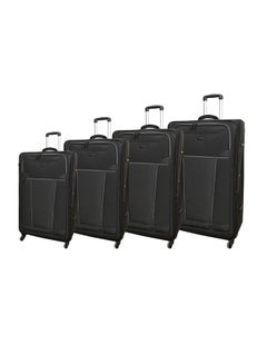 Track Softside 4 Piece Luggage Trolley Set Black KSA | Riyadh, Jeddah