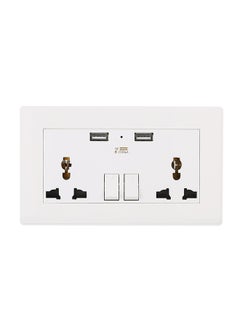 Generic Universal Wall Socket 2 Usb Plug White 15.6x4.7x9.6centimeter ...