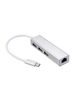 Generic USB-C 3-Port Hub With RJ45 Ethernet Port Adapter white Egypt ...