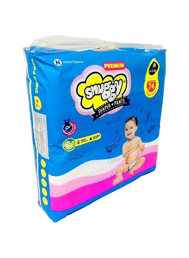 Snuggy Baby Diaper Pants M 6 11 Kg 74 Count Best Price UAE Dubai Abu Dhabi