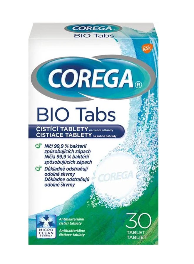 COREGA 30-Piece Bio Tabs Denture Cleaning Tablet White 30ml | Best ...