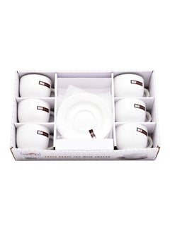 Safa 12-Piece Tea Cup And Saucer Set White 10cm KSA | Riyadh, Jeddah