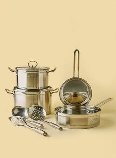 Noon East 12-Piece Stainless Steel Cookware Set Silver | Best Price KSA ...