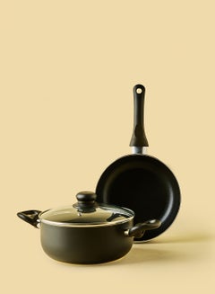 Noon East 3-Piece (Sauce Pan + Casserole With Lid) Aluminium Cookware ...