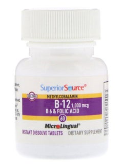 Superior Source Methylcobalamin B12 B6 And Folic Acid - 60 Tablets KSA ...