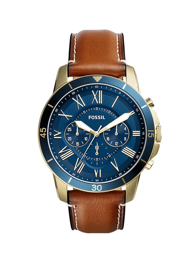 FOSSIL Men's Water Resistant Chronograph Watch FS5268 - 44 mm - Brown ...