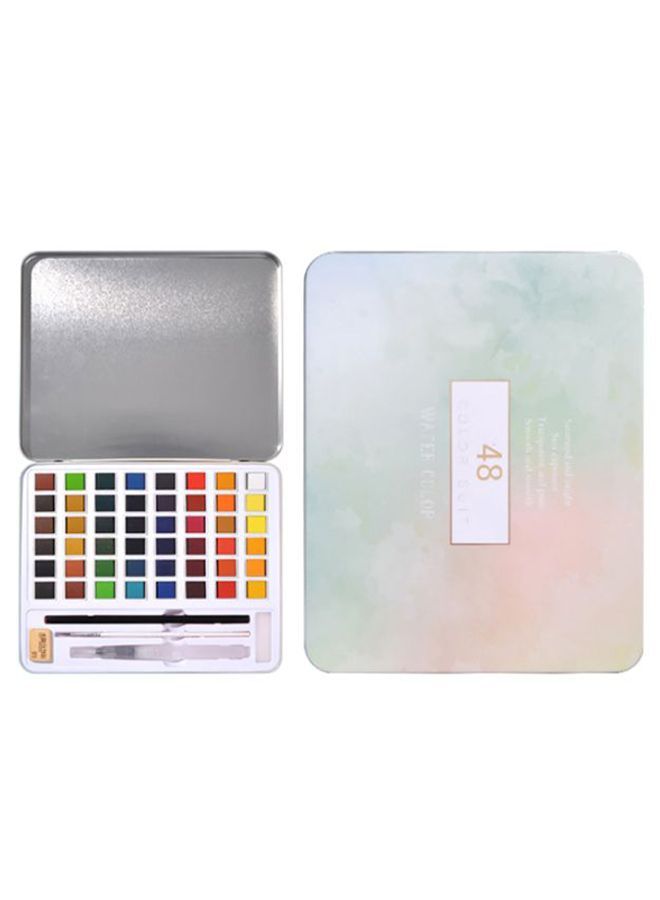 Generic 48-Colors Solid Watercolor Paint Pigment Drawing Painting Set ...