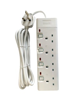 Philips 4-Outlet Extension Socket With Individual Switch White/Blue/Red ...