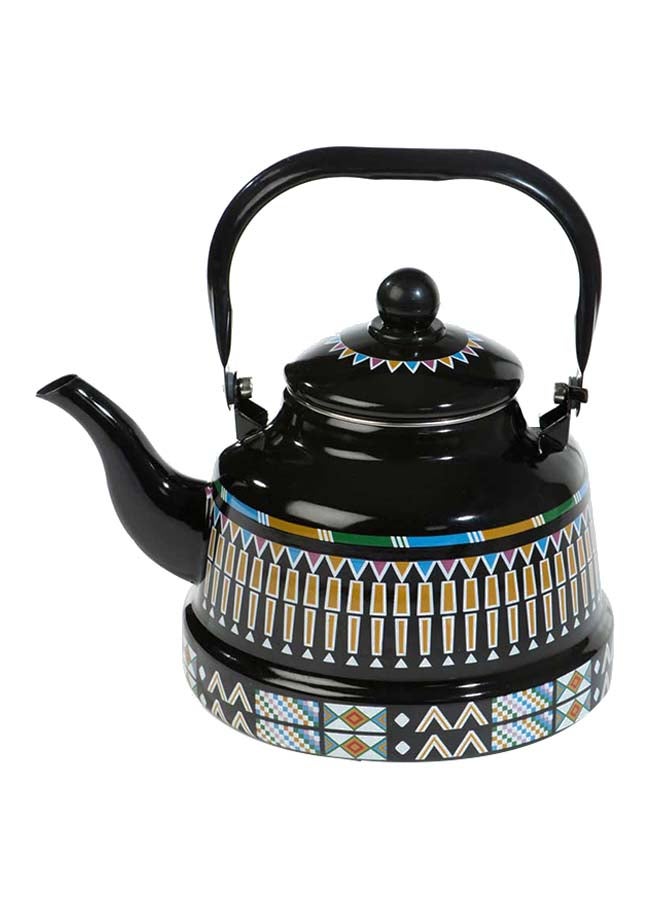 AL RIMAYA Asiri Design Enamel Kettle Black 16x16x12cm | Best Price KSA ...