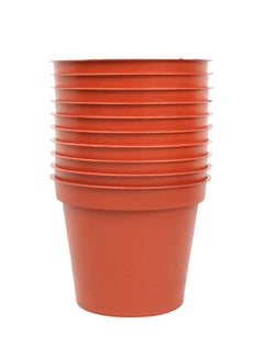GTT 10-Piece Pcshome Simple Plant Pot Set Brown KSA | Riyadh, Jeddah