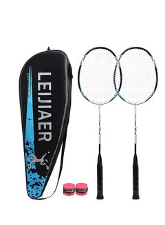 Leijiaer Pair Of Professional Badminton Racket With Case And Grip ...