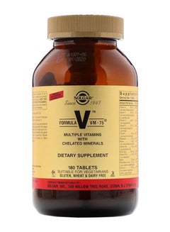 Solgar Formula V VM-75 Multiple Vitamins With Chelated Minerals - 180 ...