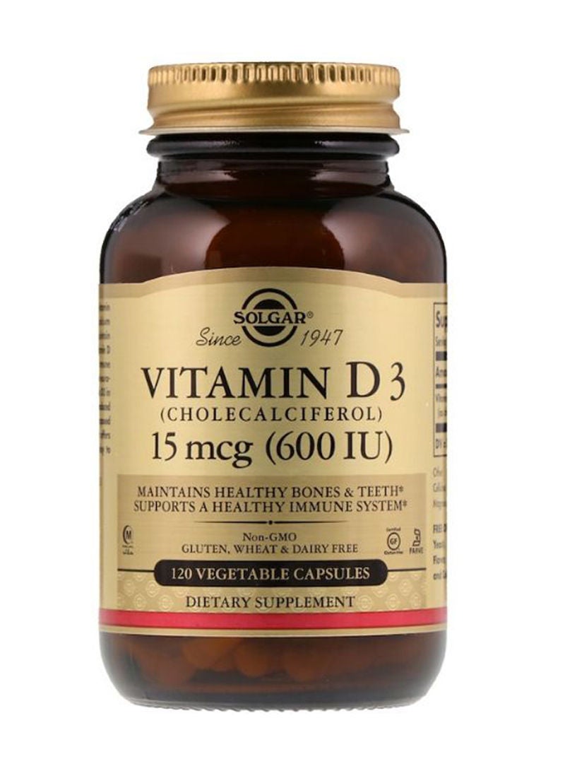 Solgar Vitamin D3 Dietary Supplement 15 mcg 600IU - 120 Capsules | Best ...
