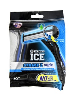 CLASICO ICE 10-Piece Strike 3 Royale Premium Triple Blade Disposable ...
