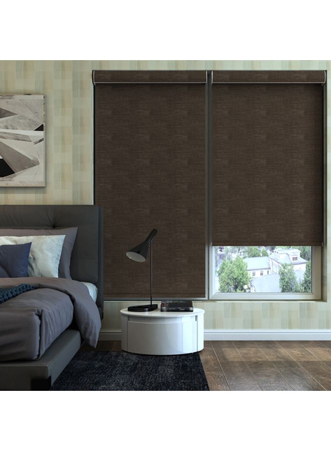 York weave Single Mist Roller Blackout Blind Brown | Best Price UAE ...