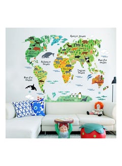 Generic World Map Themed Wall Sticker Multicolour UAE | Dubai, Abu Dhabi
