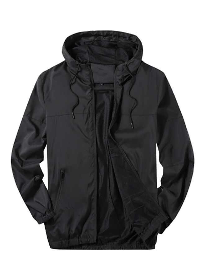 Lucky Polyester Solid Jacket Black | Best Price UAE | Dubai, Abu Dhabi