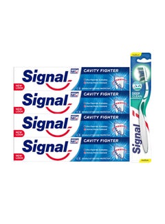 Signal Toothpaste Cavity Fighter With Toothbrush V-Clean 120ml Pack of ...