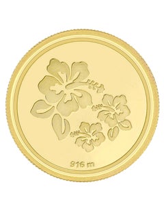 Malabar Gold and Diamonds 22 Karat 916 Gold Purity 1 Gms Flower Coin ...