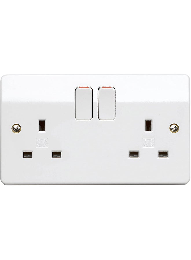MK Logic Plus Double Switch Socket White | Best Price UAE | Dubai, Abu ...