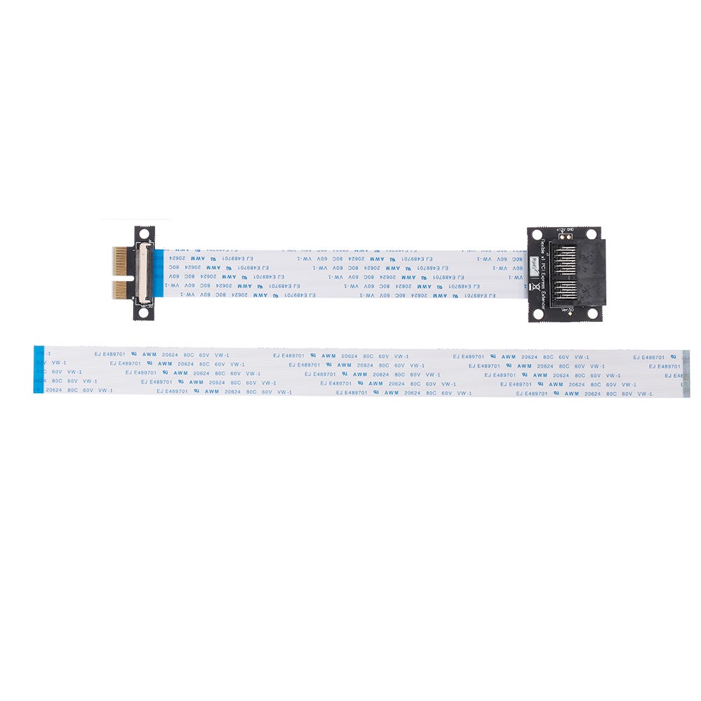 Generic Flexible PCI-E 1X Extended Cable FPC Horizontal Connector Black ...