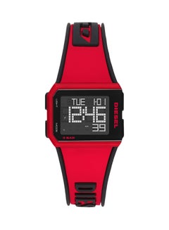 DIESEL Chopped Rectangle Shape Silicone Strap Digital Wrist Watch 38 mm ...