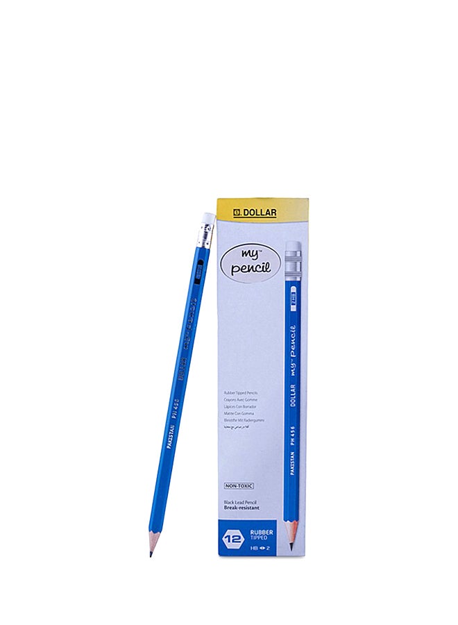Dollar 12-Piece HB Pencil Blue/Silver | Best Price UAE | Dubai, Abu Dhabi