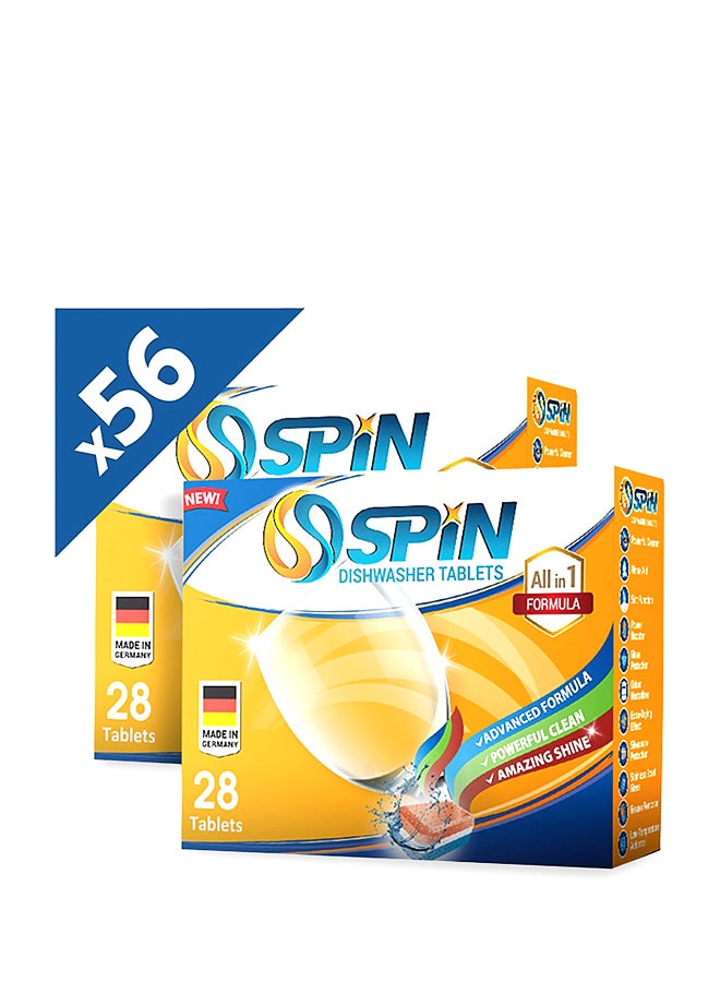 Spin Dishwasher Tablet Set 28 Tablets Each Pack of 2 | Best Price UAE ...
