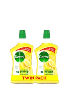 Dettol Lemon Antibacterial Power Floor Cleaner, Pack Of 2 Yellow 1.8x1 ...
