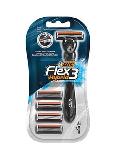 Bic Flex 3 Hybrid 4+1 Shaving Kit Silver/Black UAE | Dubai, Abu Dhabi