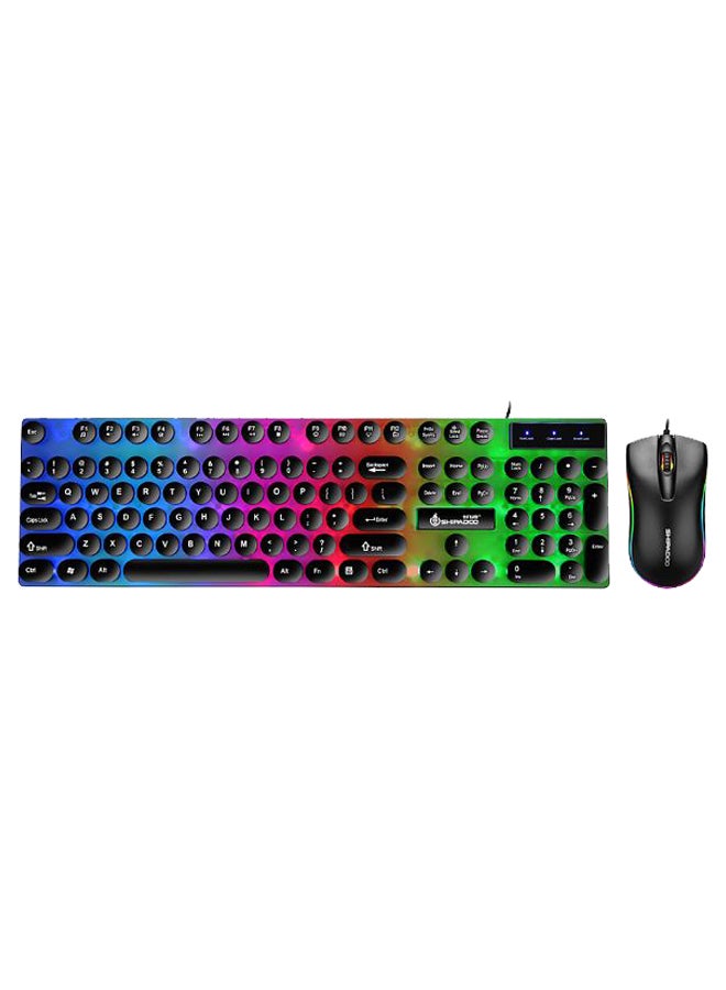 Generic Portable Backlight Keyboard With Mouse Set English Multicolour ...
