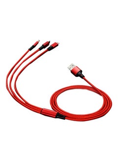 Generic 3-In-1 Braided Data Sync Charging Cable Red/Silver KSA | Riyadh ...