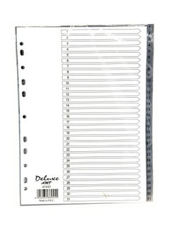 Deluxe 10-Piece 1-31 A4 Plastic Divider Grey UAE | Dubai, Abu Dhabi