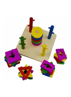 Generic 30-Piece Wooden Columns Of Geometric Shapes Blocks Set UAE ...