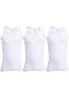 embrator 3-Piece Pure Cotton Sleeveless Tank Top Undershirts Set White ...