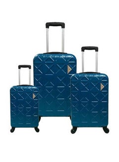 Travel Plus 3-Piece Triangle Luggage Trolley Case Blue KSA | Riyadh, Jeddah