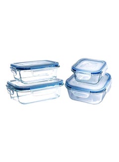 Feelings 4-Piece Microwave Glass Storage Containers With Lid Assorted ...