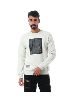 WHITE RABBIT Printed Crew Neck Long Sleeve Sweatshirt Light Grey/Black ...