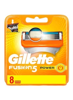 Gillette 8-Piece Fusion5 Power Razor Blades Set Orange/Silver 1x0.2x1 ...